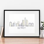 Detroit City Skyline Hand Embroidery Pattern - Wandering Threads Embroidery