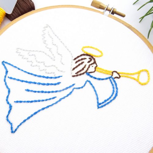 Christmas Angel Hand Embroidery Pattern - Wandering Threads Embroidery