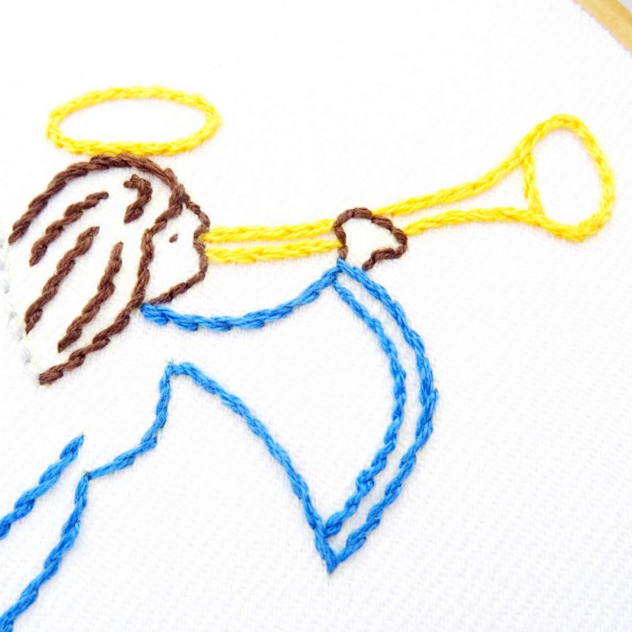 Christmas Angel Hand Embroidery Pattern - Wandering Threads Embroidery