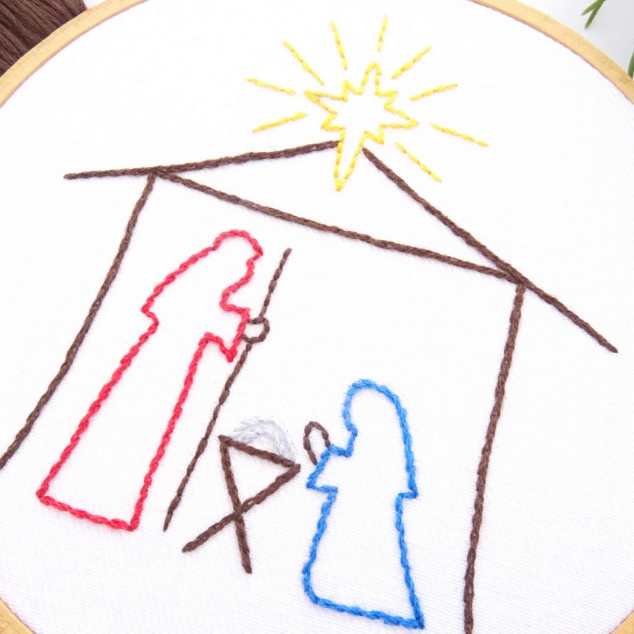 Christmas Nativity Hand Embroidery Pattern - Wandering Threads Embroidery