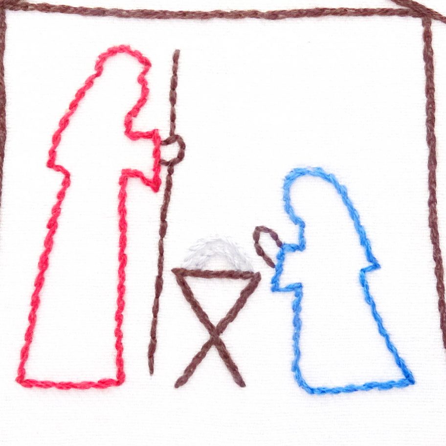 Christmas Nativity Hand Embroidery Pattern - Wandering Threads Embroidery