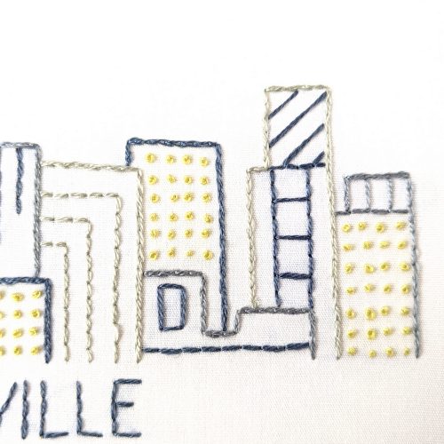 Nashville City Skyline Hand Embroidery Pattern - Wandering Threads ...