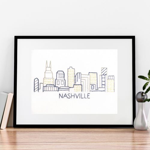 Nashville City Skyline Hand Embroidery Pattern - Wandering Threads ...