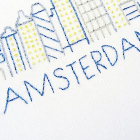 Amsterdam City Skyline Hand Embroidery Pattern - Wandering Threads ...