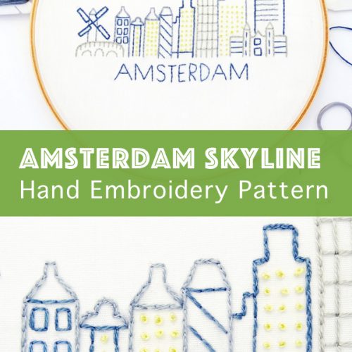 Amsterdam City Skyline Hand Embroidery Pattern - Wandering Threads ...