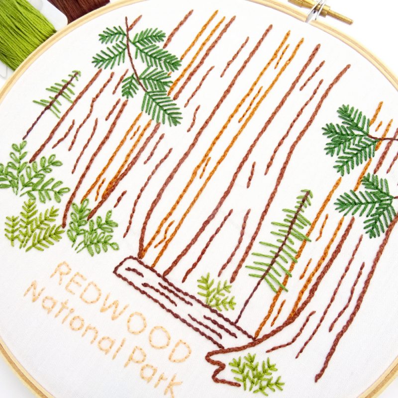 Redwood National Park Hand Embroidery Pattern - Wandering Threads ...