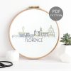 Florence City Skyline Hand Embroidery Pattern - Wandering Threads ...