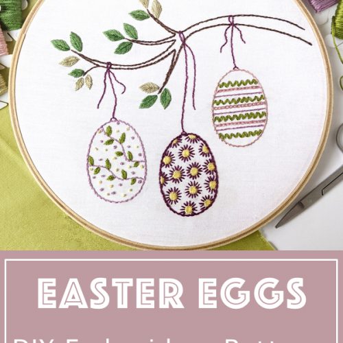 Hanging Easter Eggs Hand Embroidery Pattern - Wandering Threads Embroidery