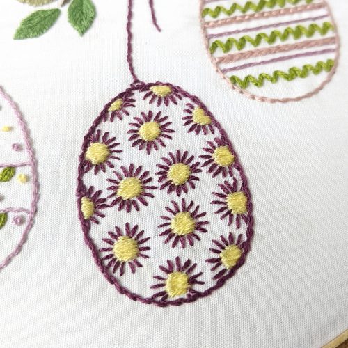 Hanging Easter Eggs Hand Embroidery Pattern - Wandering Threads Embroidery