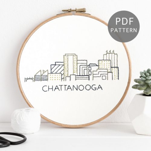 Chattanooga City Skyline Hand Embroidery Pattern - Wandering Threads ...