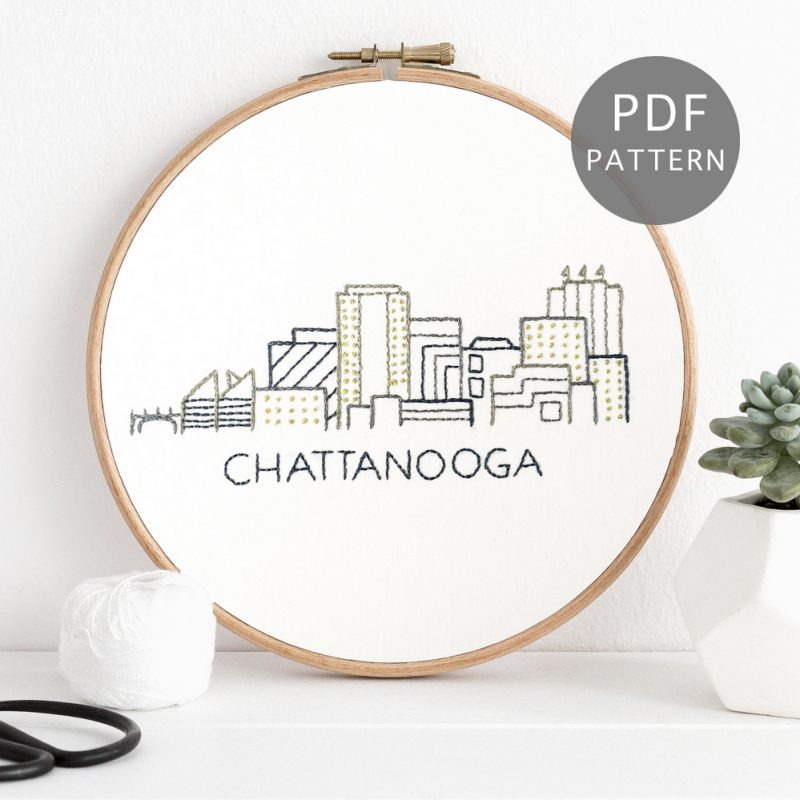 Chattanooga City Skyline Hand Embroidery Pattern - Wandering Threads ...