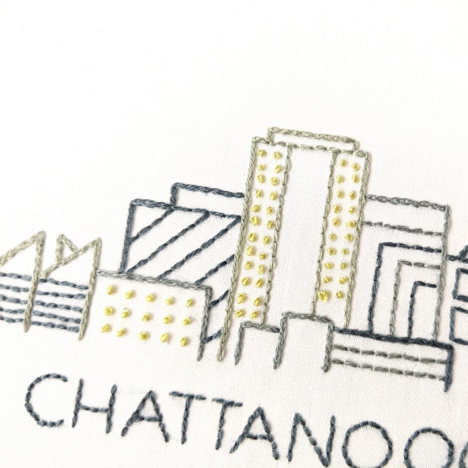 Chattanooga City Skyline Hand Embroidery Pattern - Wandering Threads ...