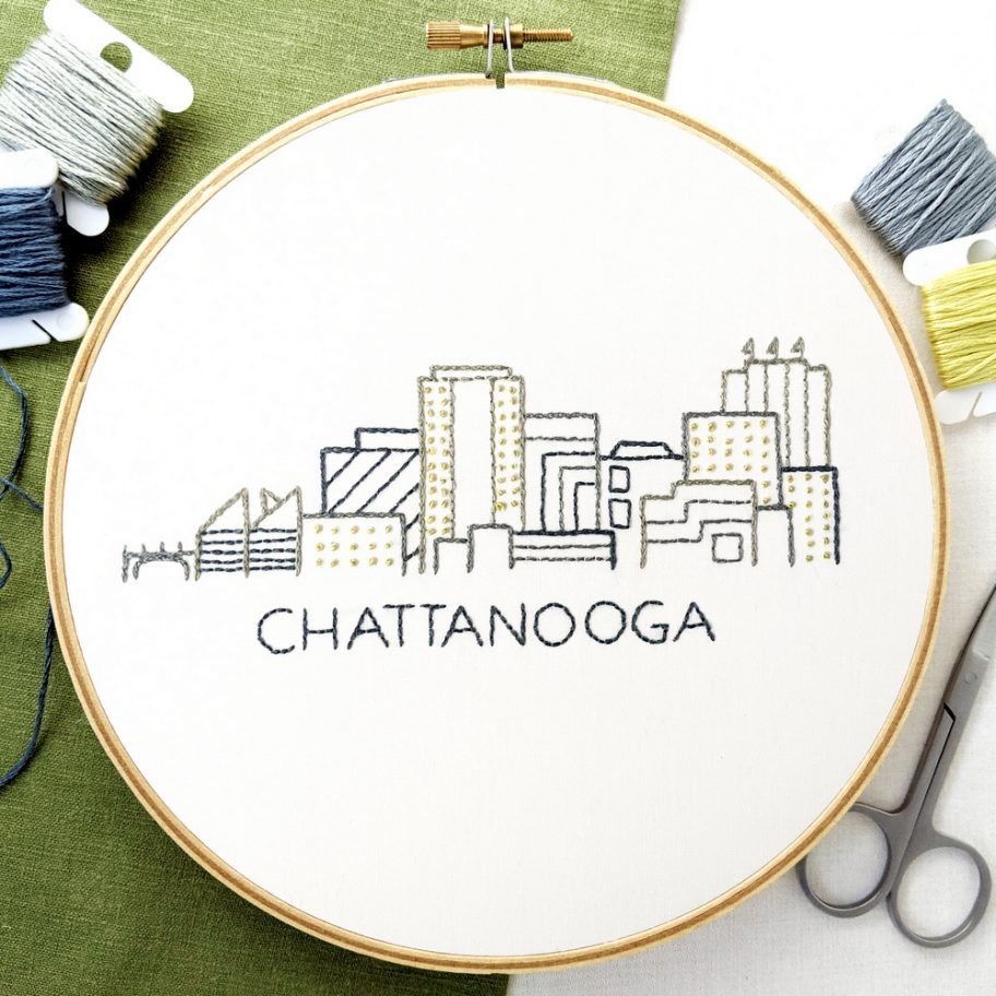 Chattanooga City Skyline Hand Embroidery Pattern - Wandering Threads ...