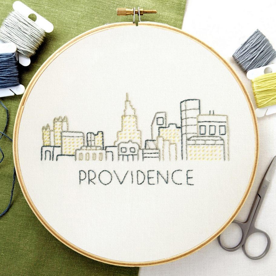 Providence City Skyline Hand Embroidery Pattern - Wandering Threads ...