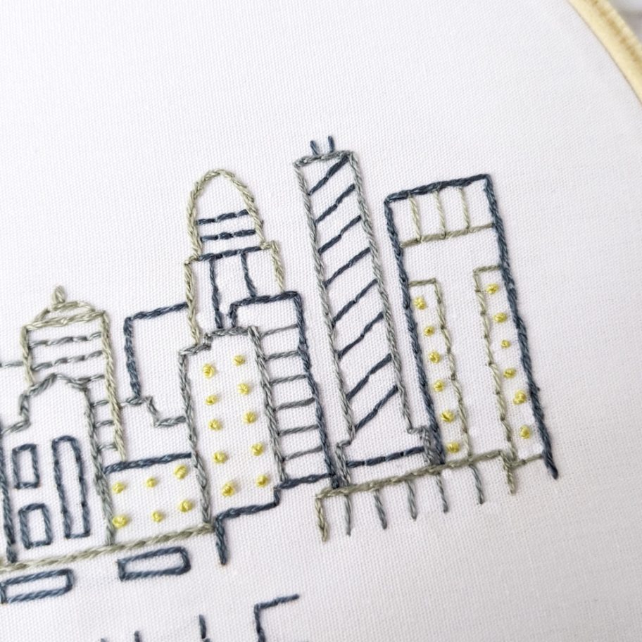 Louisville City Skyline Hand Embroidery Pattern - Wandering Threads ...