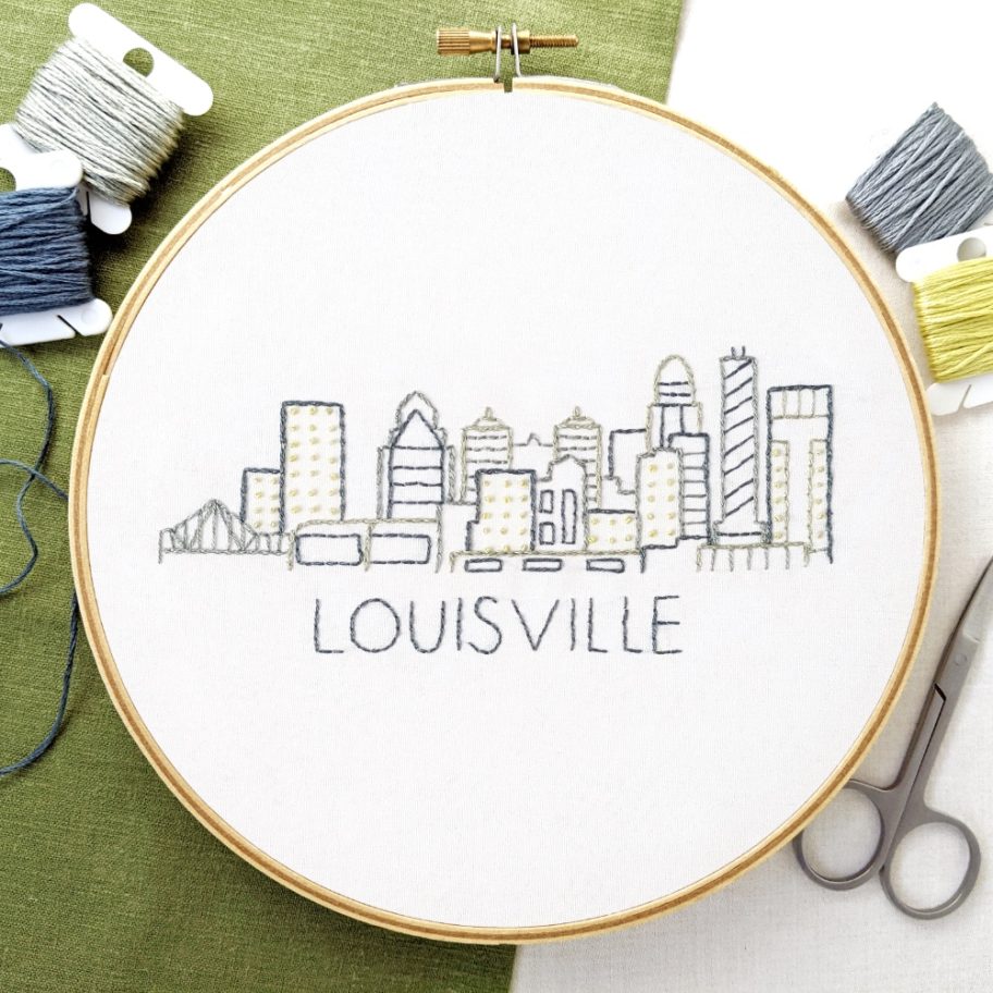 Louisville City Skyline Hand Embroidery Pattern - Wandering Threads ...